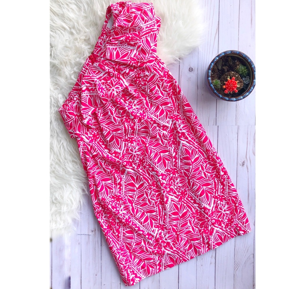 Lilly Pulitzer Sandra Punch Pink Ruffle Dress - Gem